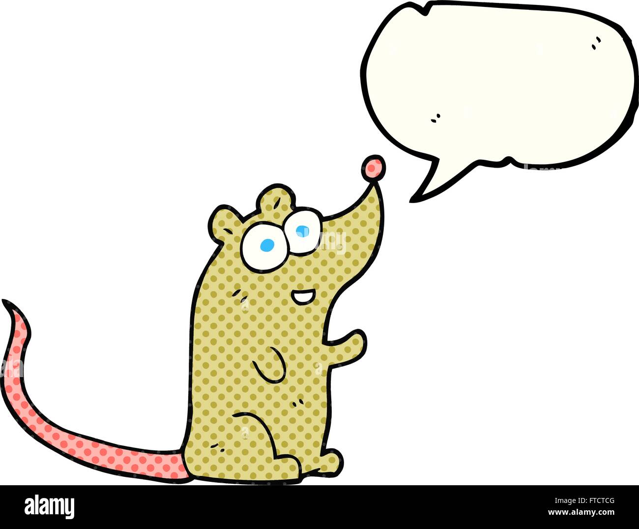Dessiné à main levée de bande dessinée bulle souris cartoon Image ...