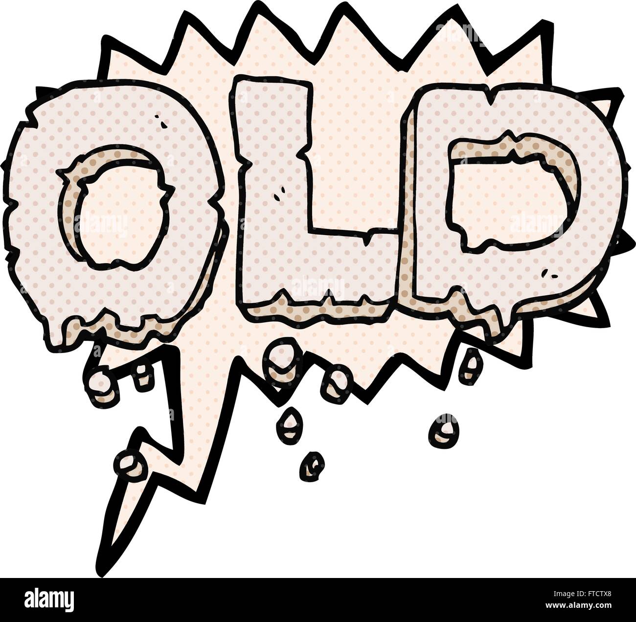 Dessiné à main levée de bande dessinée bulle mot vieux dessin animé ...