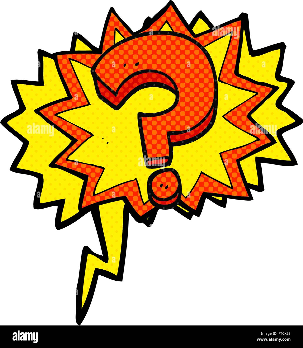 Dessiné à main levée de bande dessinée bulle cartoon question mark ...