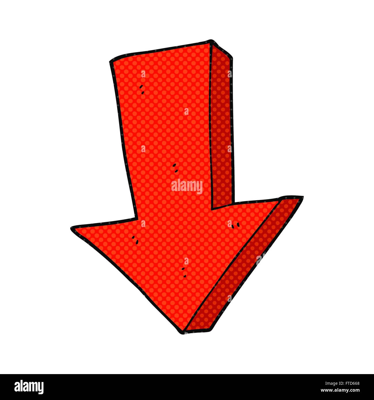 Freehand drawn cartoon flèche vers le bas Image Vectorielle Stock - Alamy