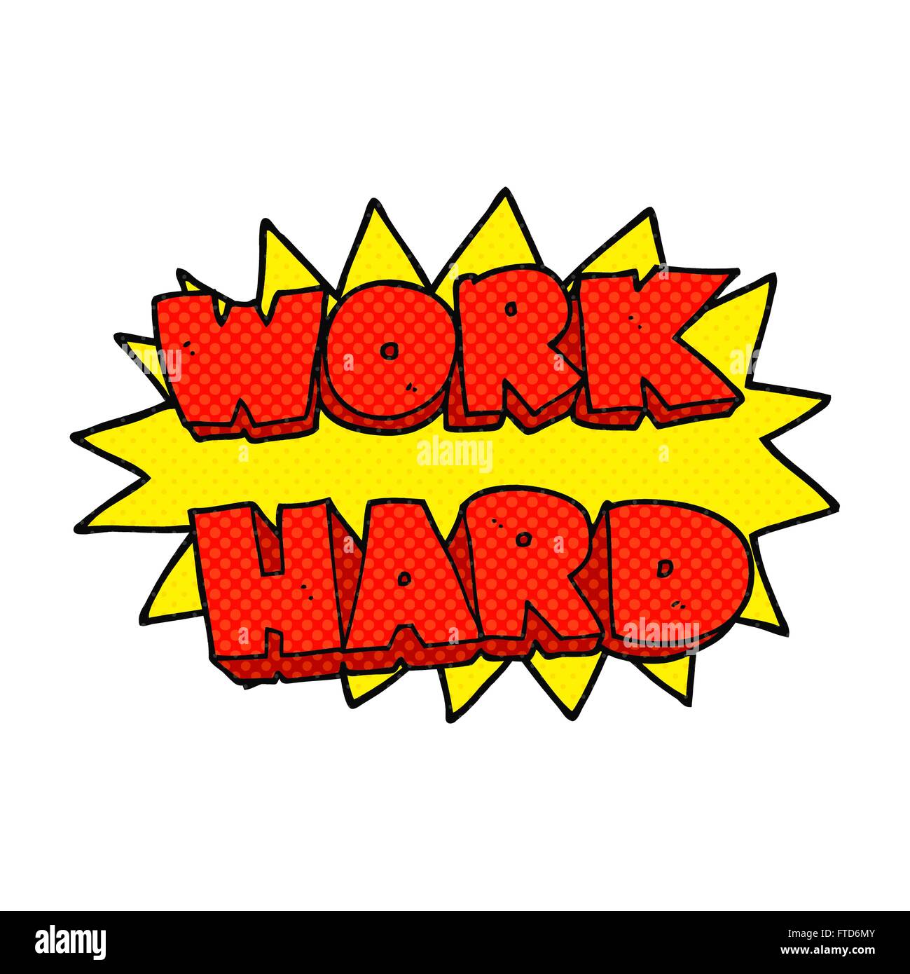 Freehand drawn cartoon travailler fort symbole Image Vectorielle Stock ...