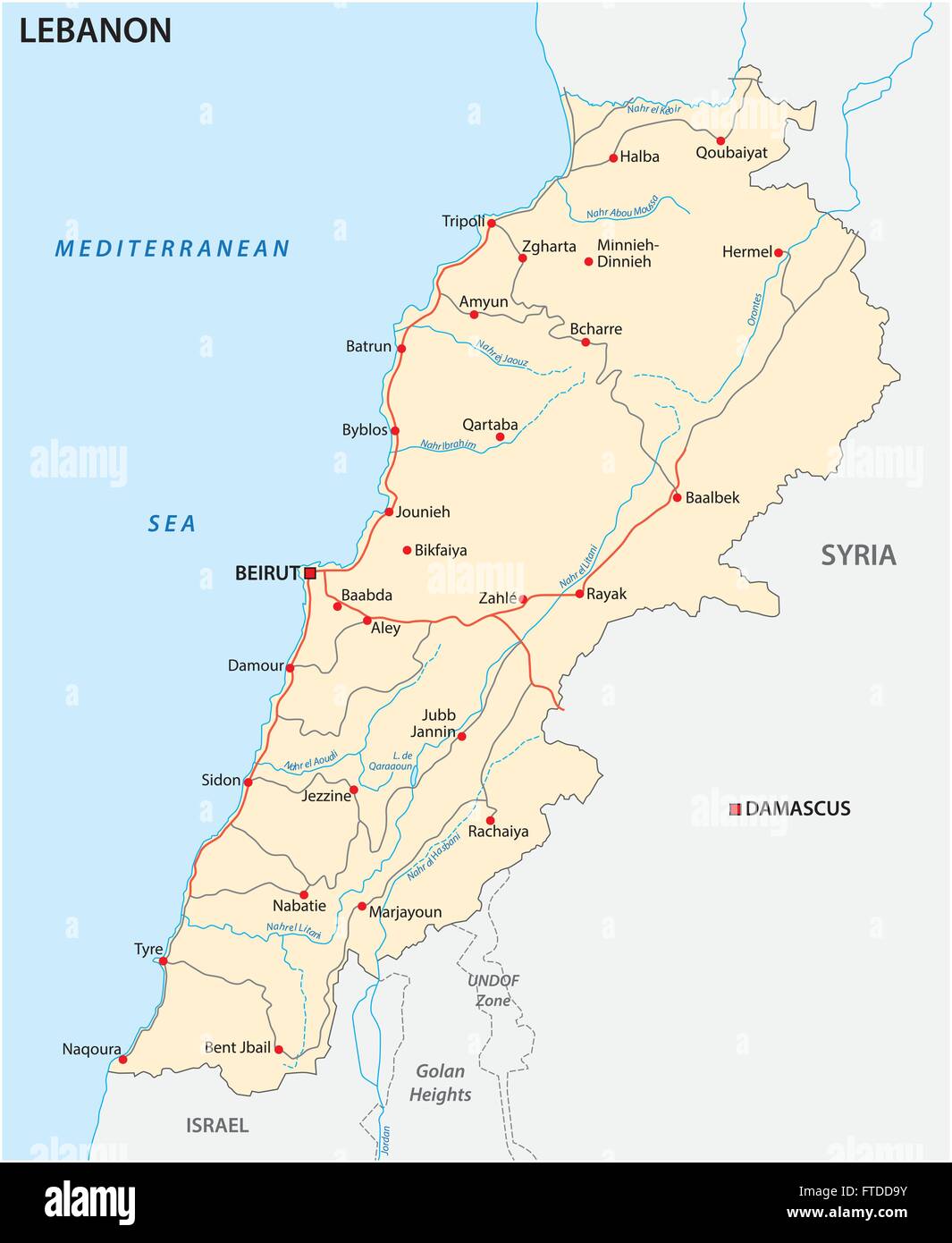 Carte liban Banque d'images vectorielles - Alamy