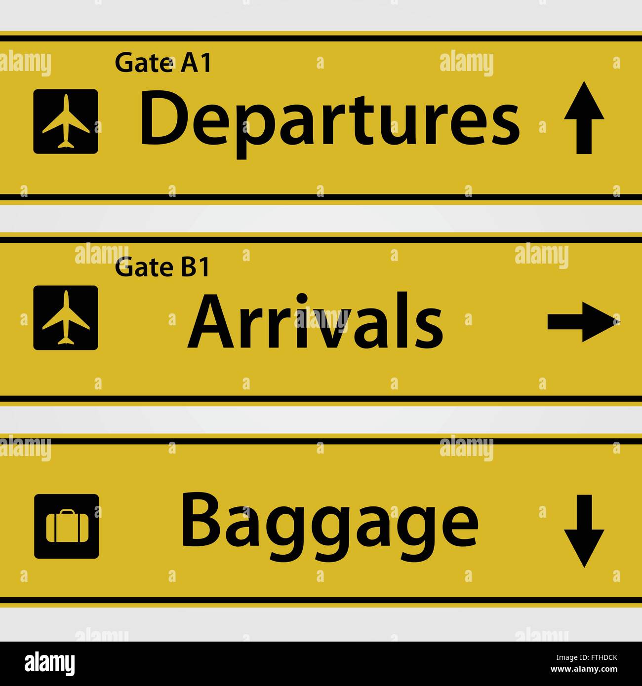 Baggage sign airport Banque d'images vectorielles - Alamy