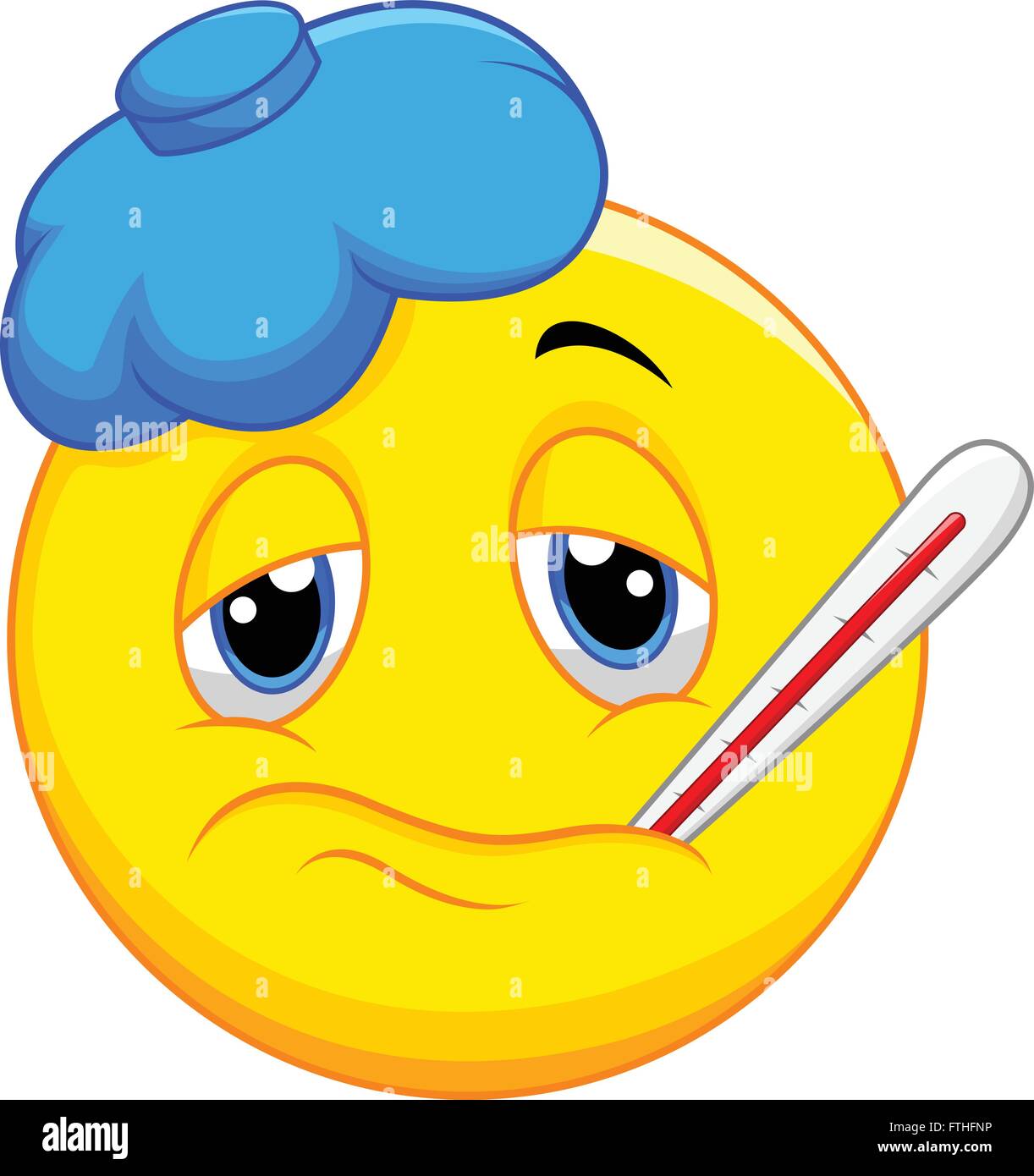 Smiley emoticon malade Image Vectorielle Stock - Alamy