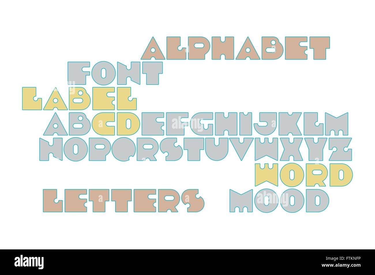 Ensemble de contour mince, lettres alphabet isolé sur fond blanc ...