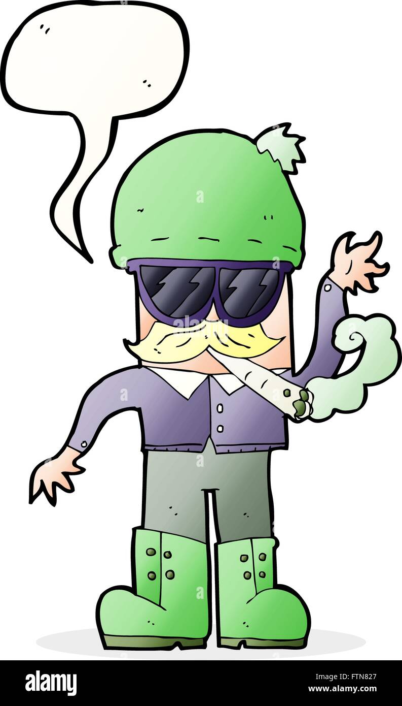 Fumer de l'homme dessin animé avec bulle Image Vectorielle Stock - Alamy