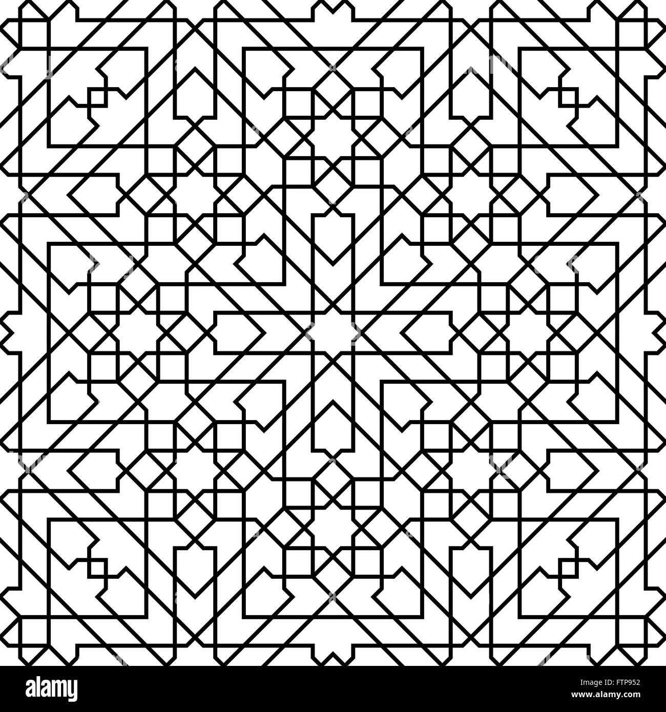 Mosaique islamique Banque d'images noir et blanc - Alamy