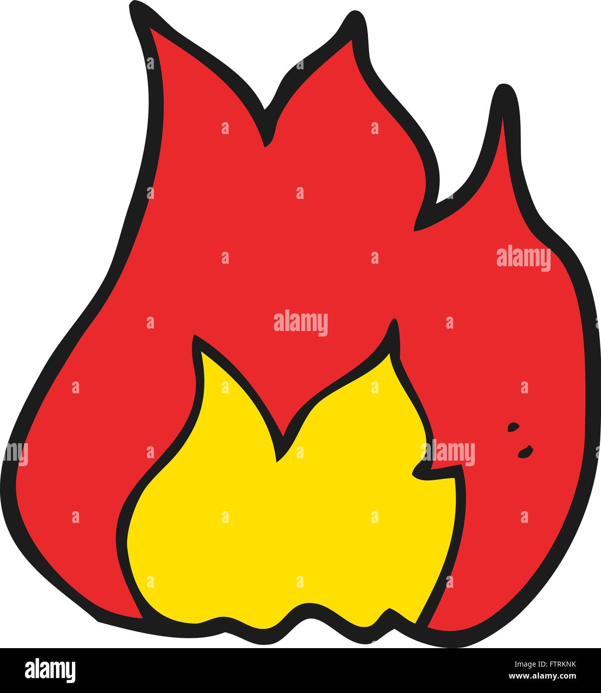 Symbole de feu cartoon dessiné à main levée Image Vectorielle Stock - Alamy