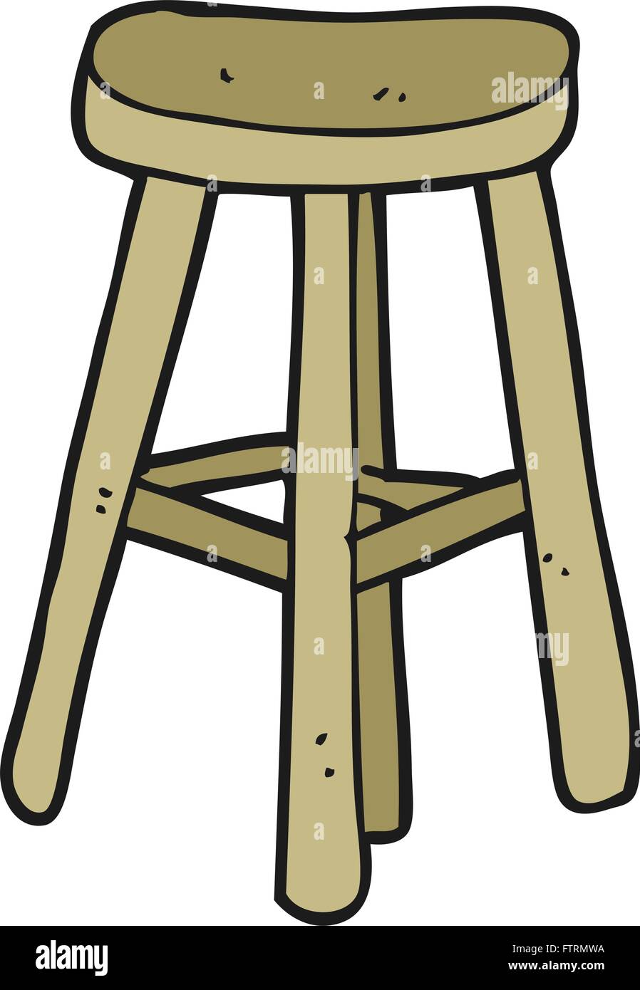 Freehand drawn cartoon stool Banque d'images vectorielles - Alamy
