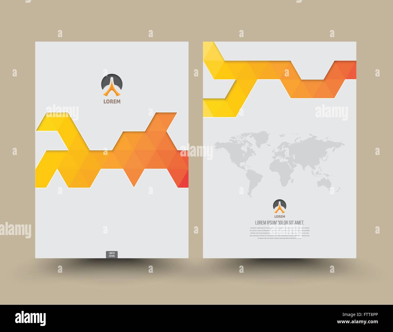 Gabarit de protection triangle avant et arrière plan style moderne ...