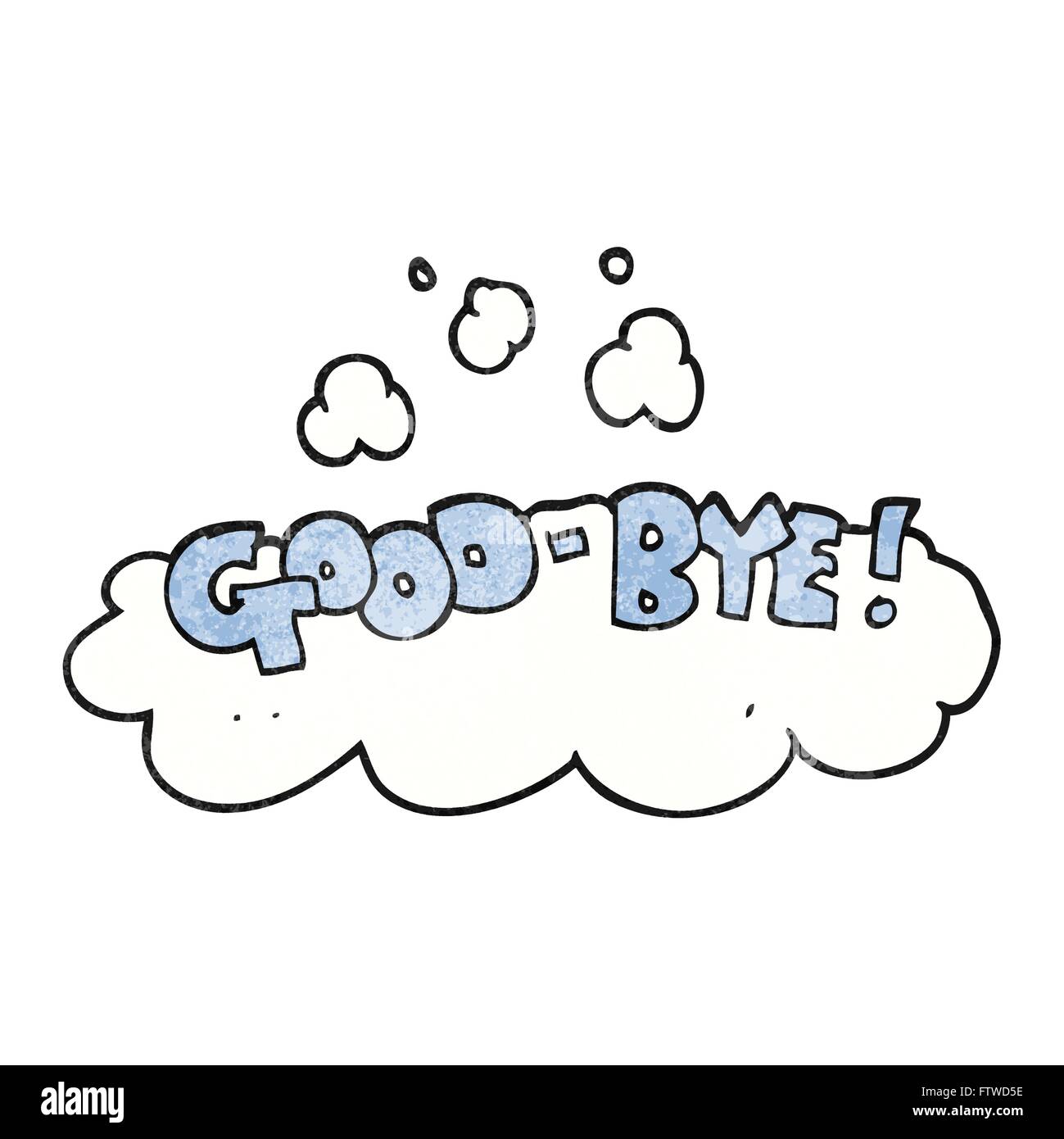 Dessin animé texturé freehand symbole Au revoir Image Vectorielle Stock ...