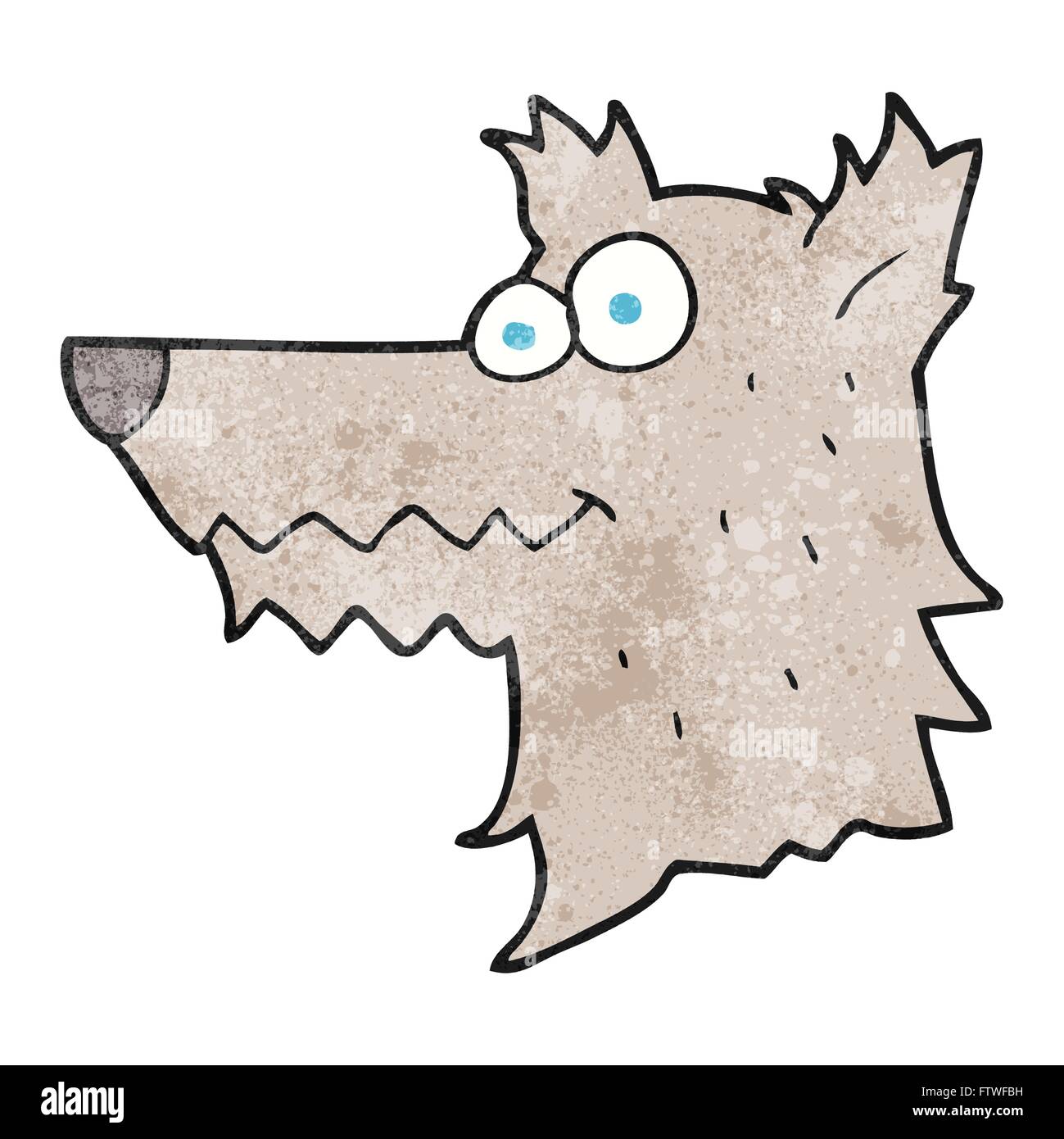 Tête de loup cartoon texturé Freehand Image Vectorielle Stock - Alamy