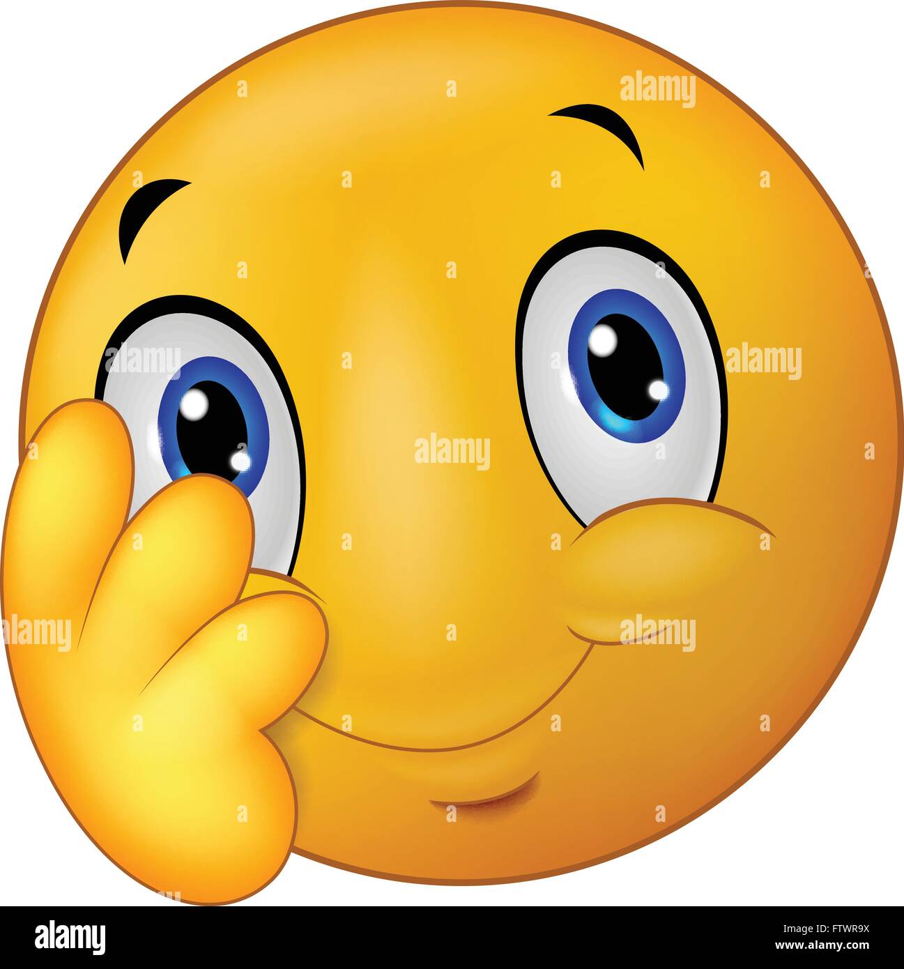 Smiley emoticon timide Image Vectorielle Stock - Alamy