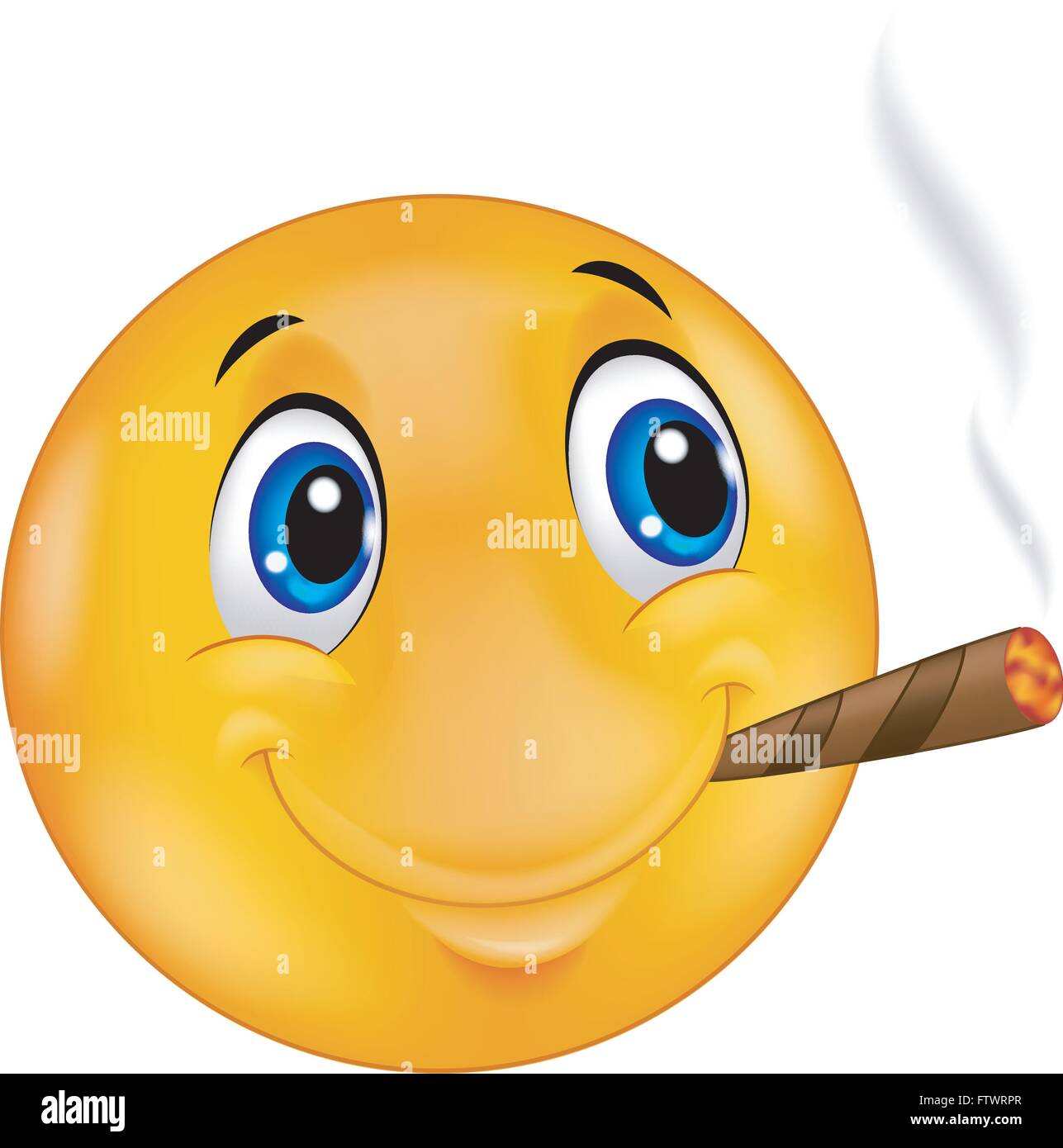 Smiley Emoticon smoking cigar Image Vectorielle Stock - Alamy