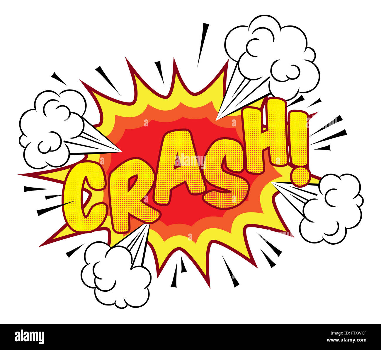 Un cartoon comic book explosion crash effet sonore illustration design ...