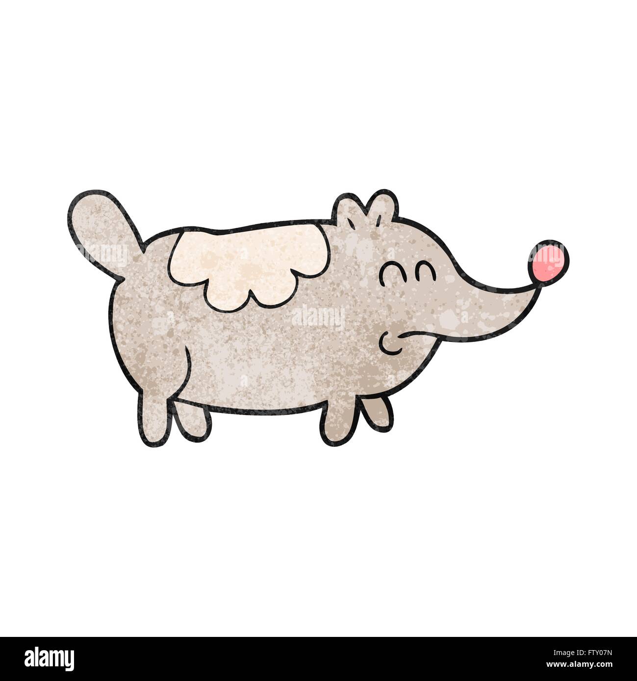 Dessin animé texturé freehand petit chien gras Image Vectorielle Stock ...