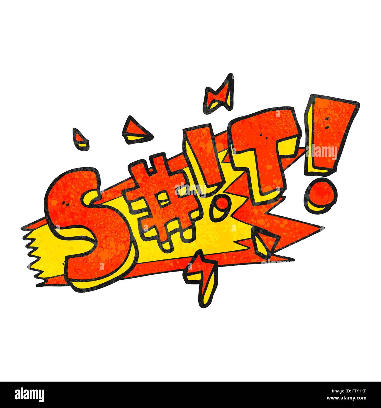 Dessin animé texturé freehand juron Image Vectorielle Stock - Alamy