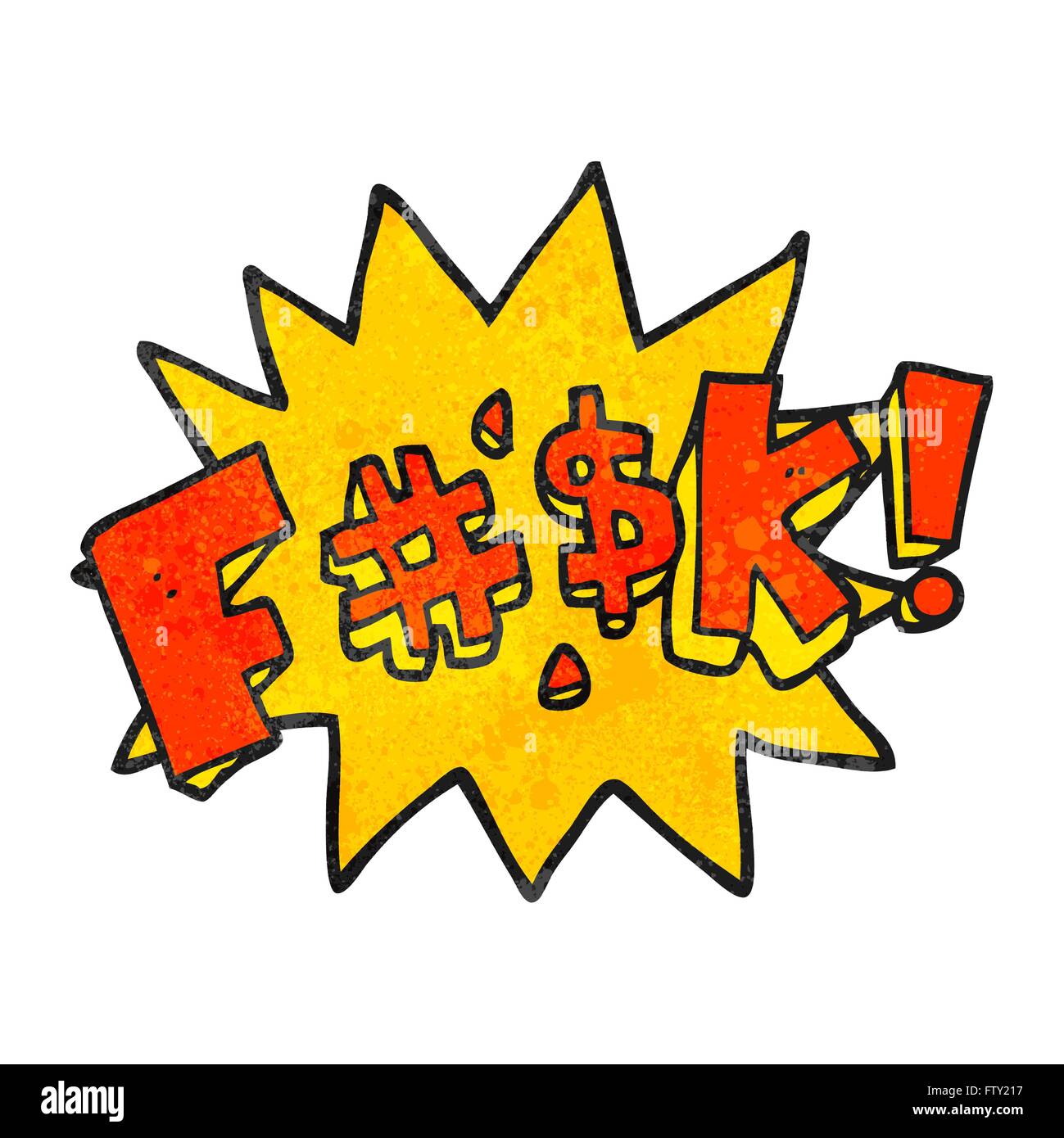 Dessin animé texturé freehand juron Image Vectorielle Stock - Alamy