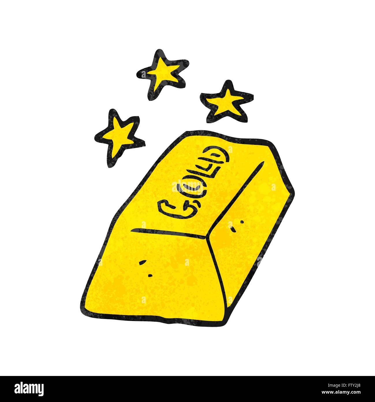 Dessin animé texturé freehand lingot d'or Image Vectorielle Stock - Alamy