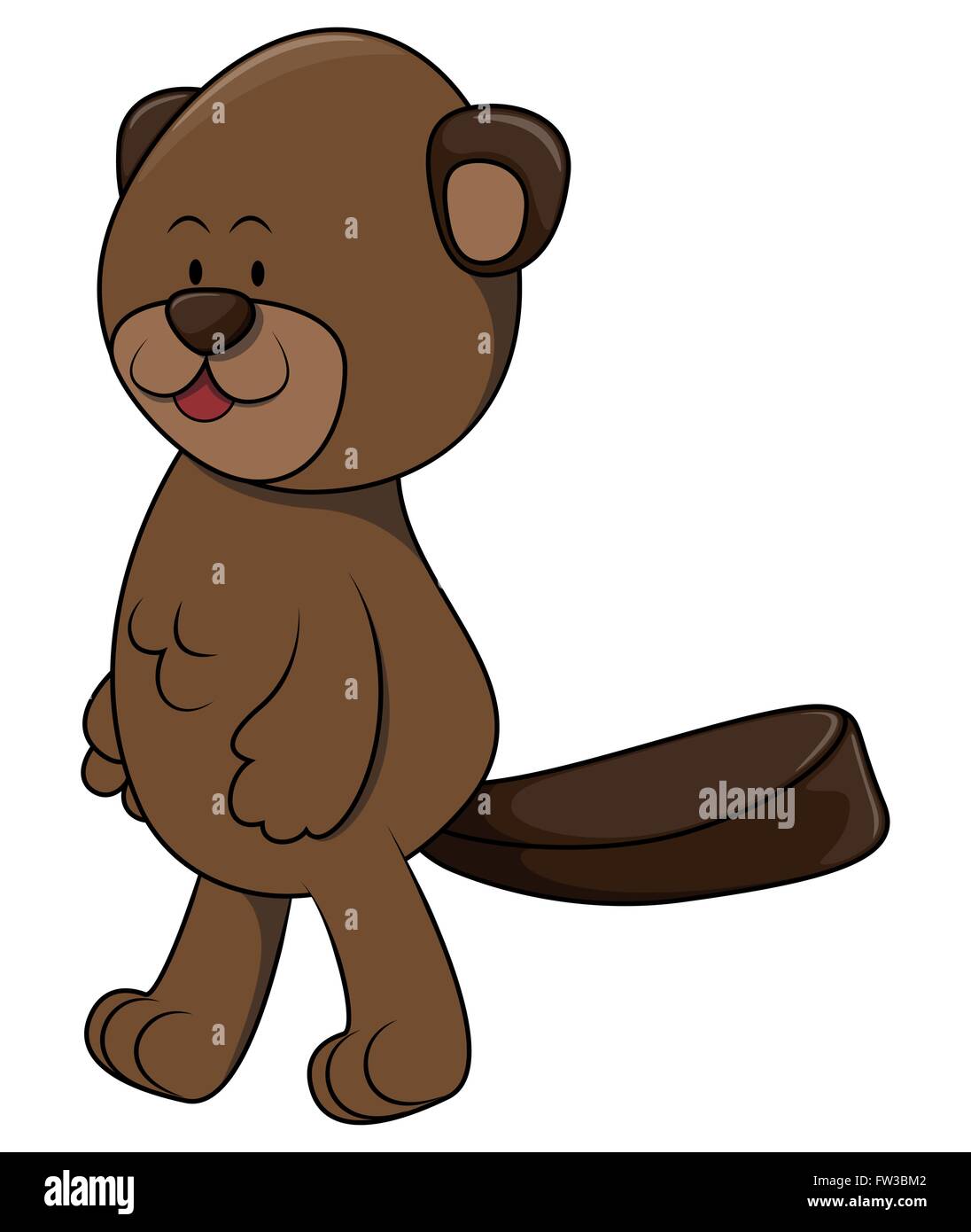 Happy cartoon beaver waving smiling Banque de photographies et d’images ...