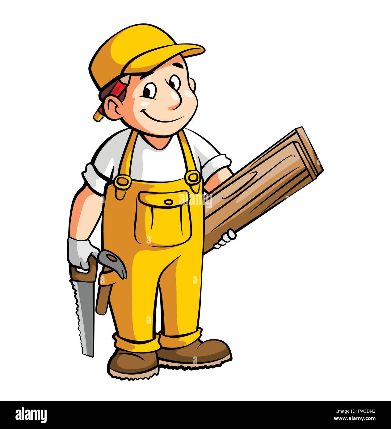 Carpenter Cartoon Illustration Image Vectorielle Stock - Alamy