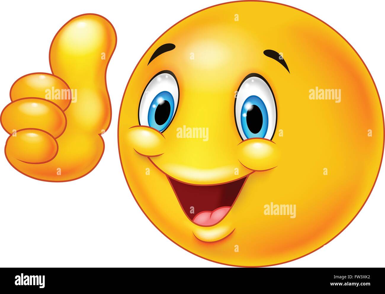 Heureux smiley emoticon giving Thumbs up Image Vectorielle Stock - Alamy