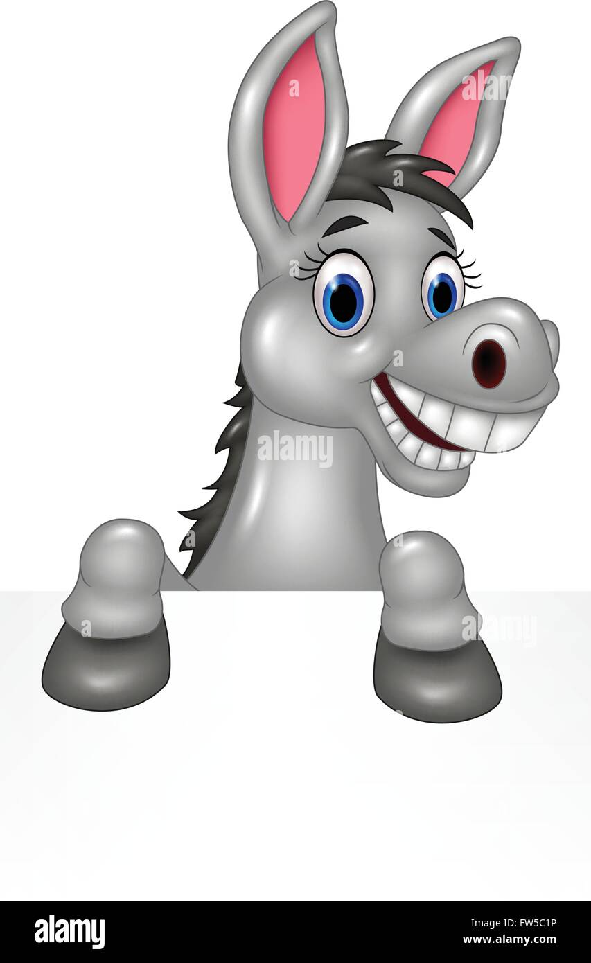 Cartoon funny donkey cartoon blank Banque d'images vectorielles - Alamy