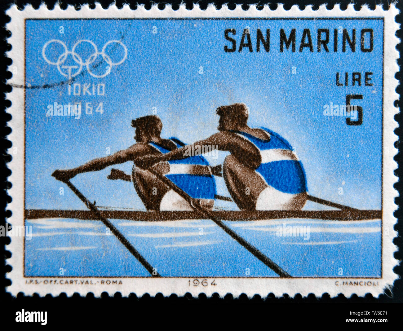 SAN MARINO - circa 1964 : timbre imprimé en Saint-marin montre la ...