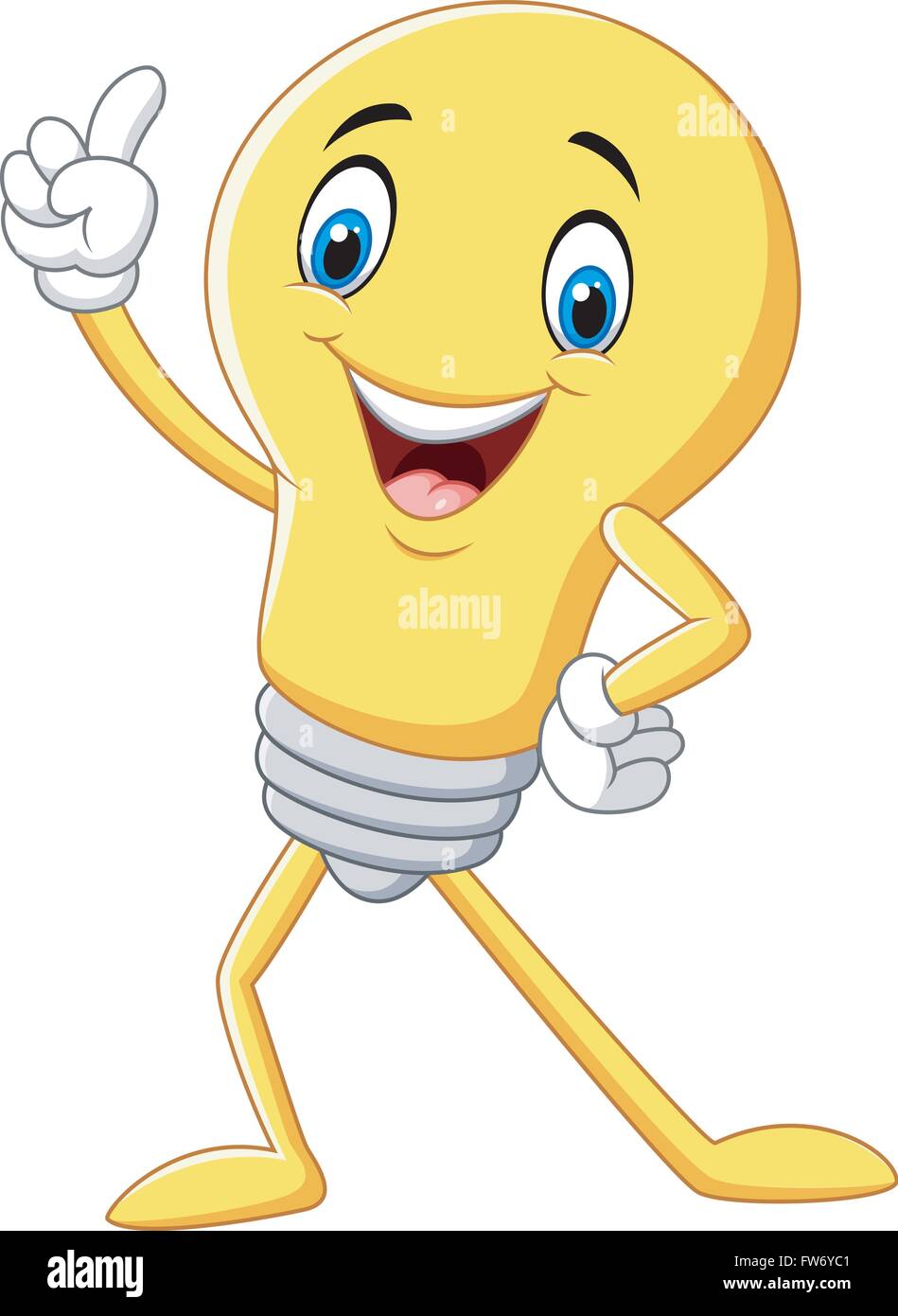 Light bulb cartoon smiley Banque d'images vectorielles - Alamy