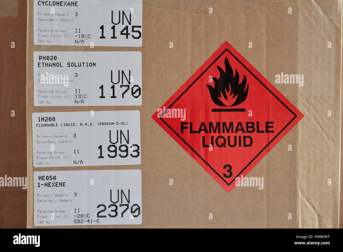 Un liquide inflammable hazchem de l'étiquette d'avertissement et de ...