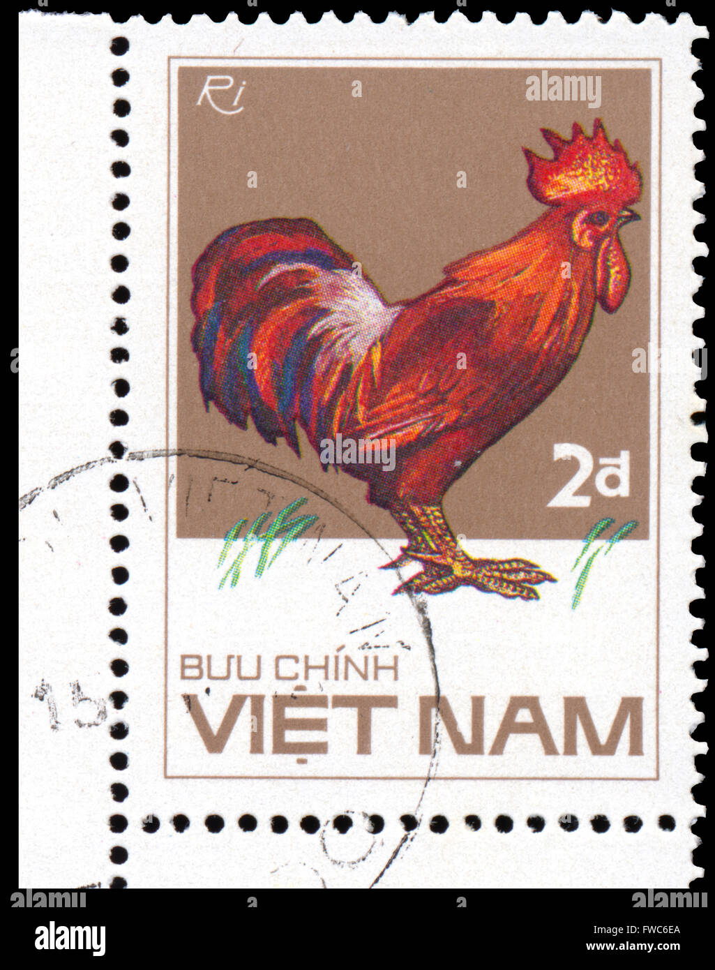 BUDAPEST, HONGRIE - 18 mars 2016 : un timbre imprimé en Vetnam Ri ...