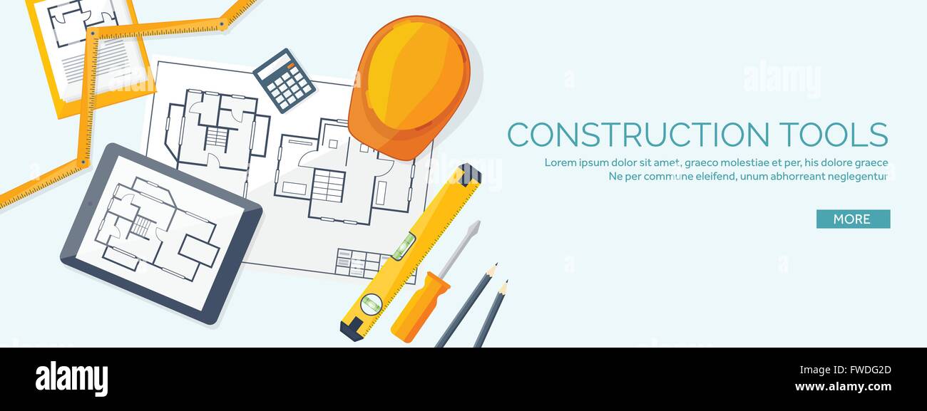 Vector illustration. Ingénierie et architecture. Le dessin, la ...