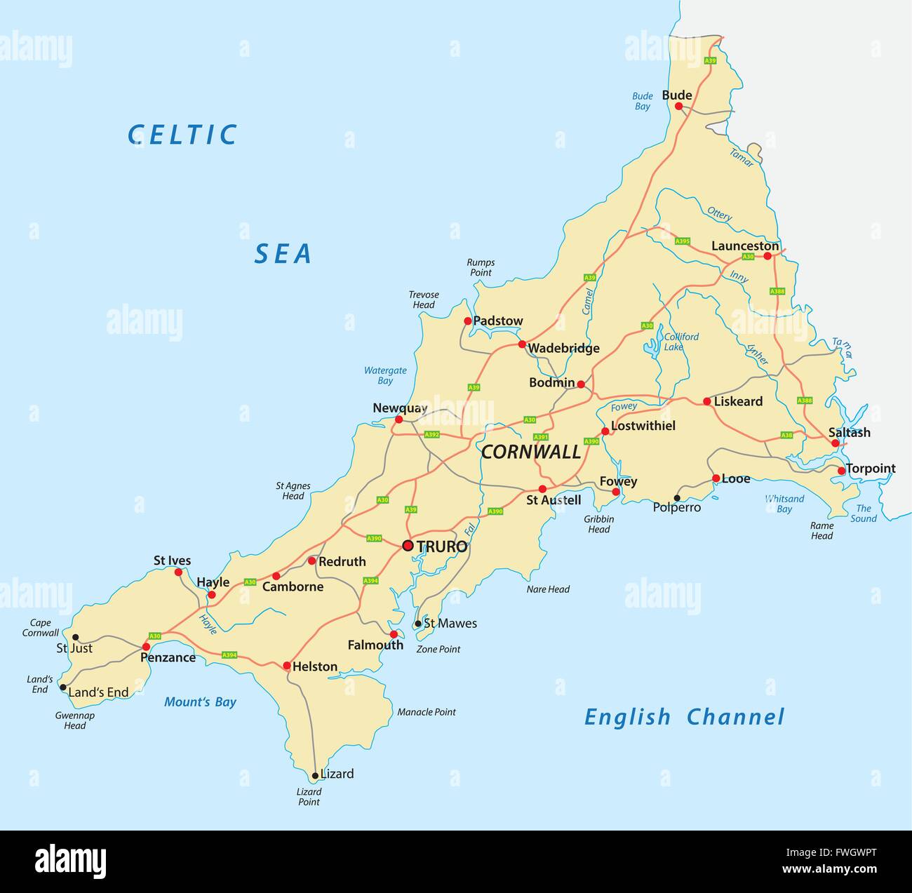 Mappa di truro Banque d'images vectorielles - Alamy