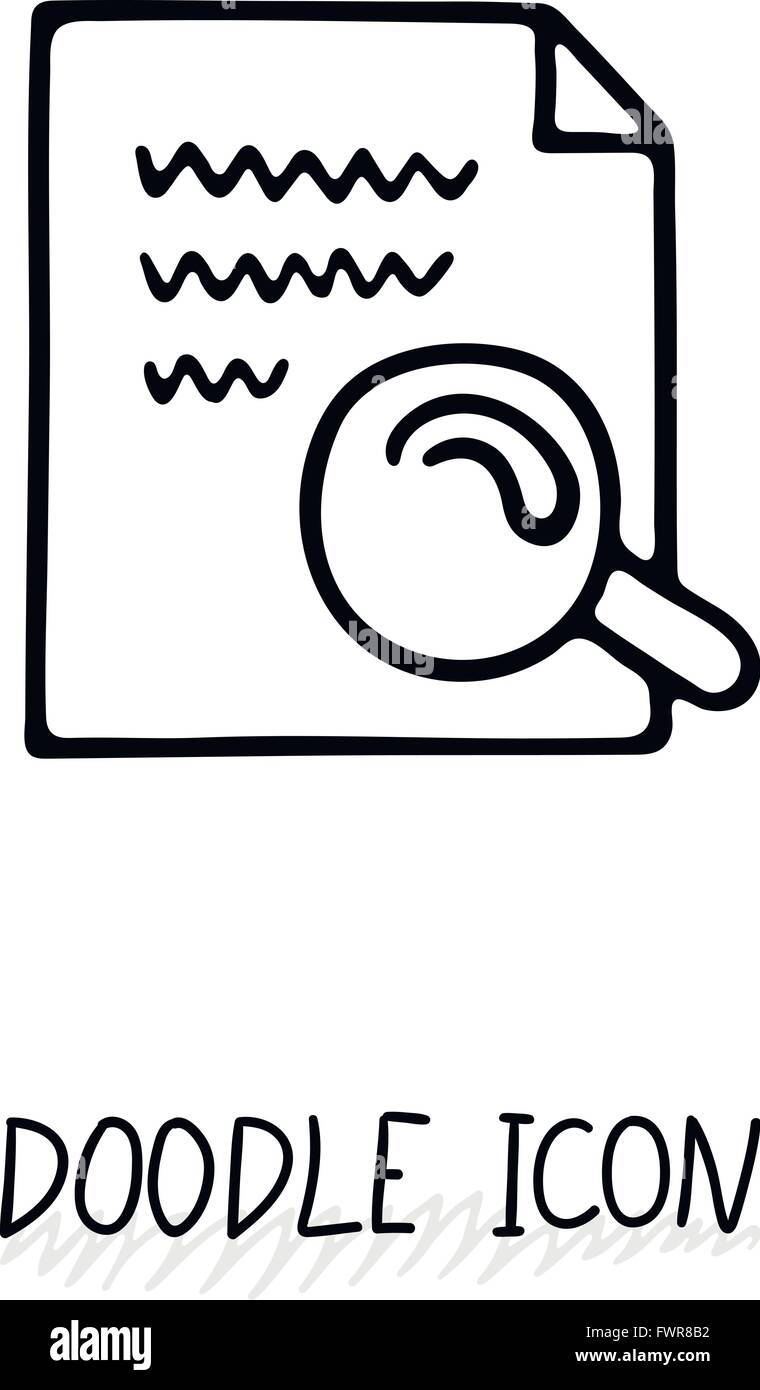Icône de document papier Doodle. Le pictogramme de la note. Pictogramme ...