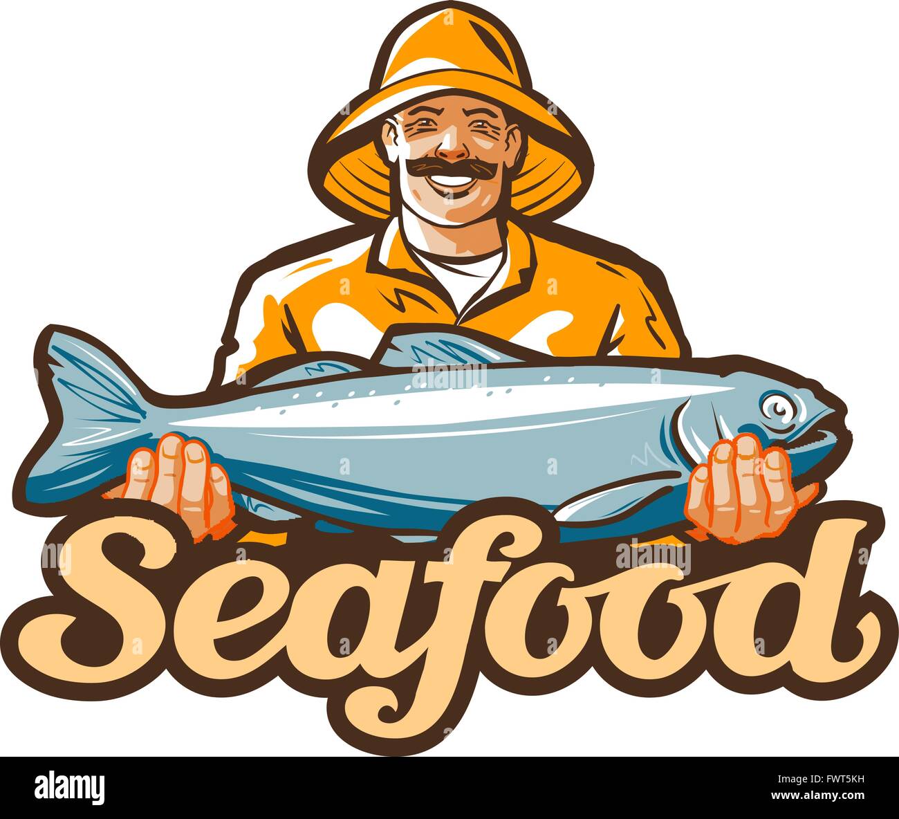 Logo vector de la pêche la pêche, poissons ou. Fisher, icône de pêcheur ...