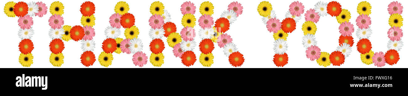 Merci avec des fleurs Banque de photographies et d’images à haute ...