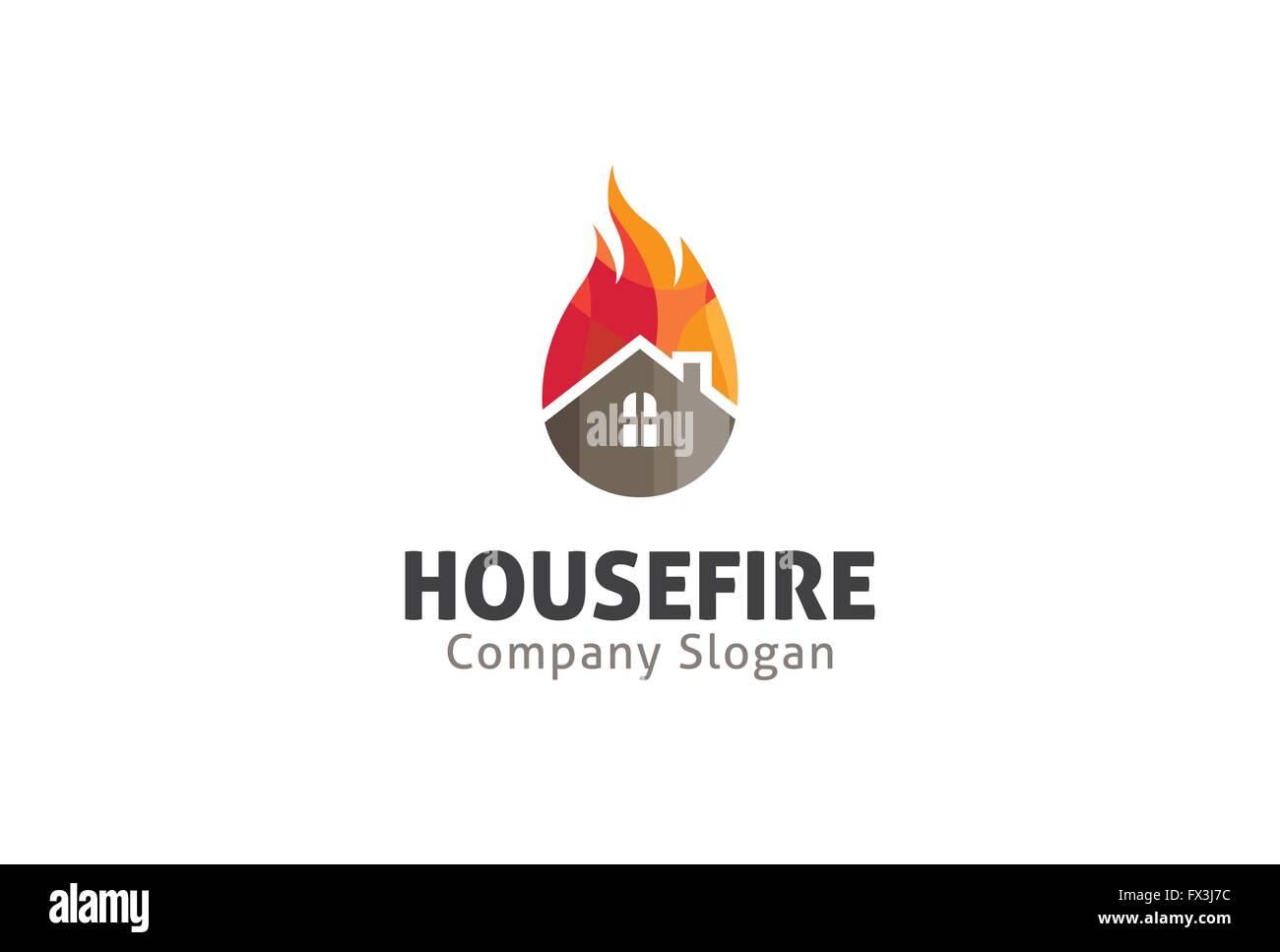 Logo de feu de maison Banque d'images vectorielles - Alamy