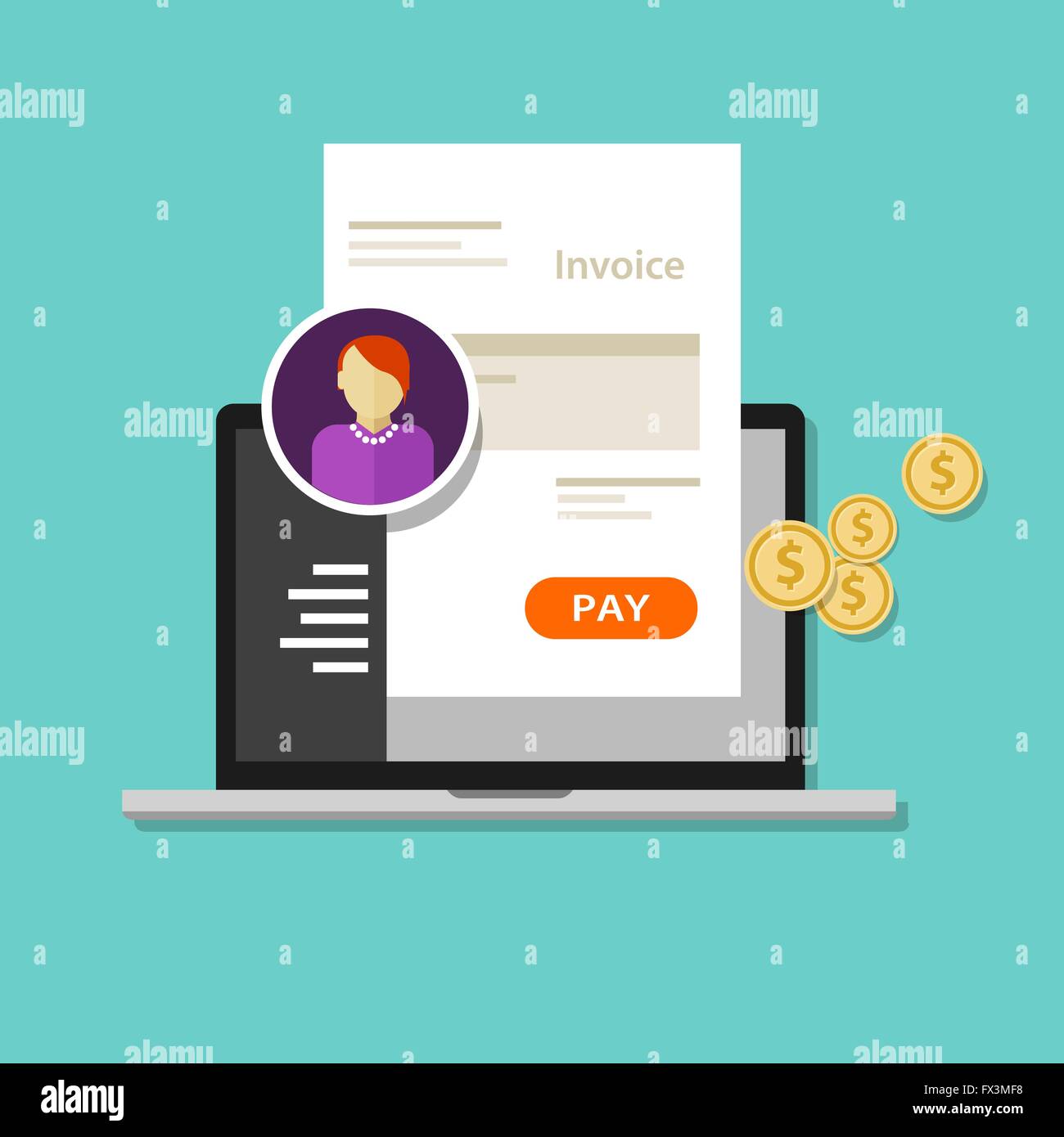 Service en ligne de facturation facture payer Image Vectorielle Stock ...