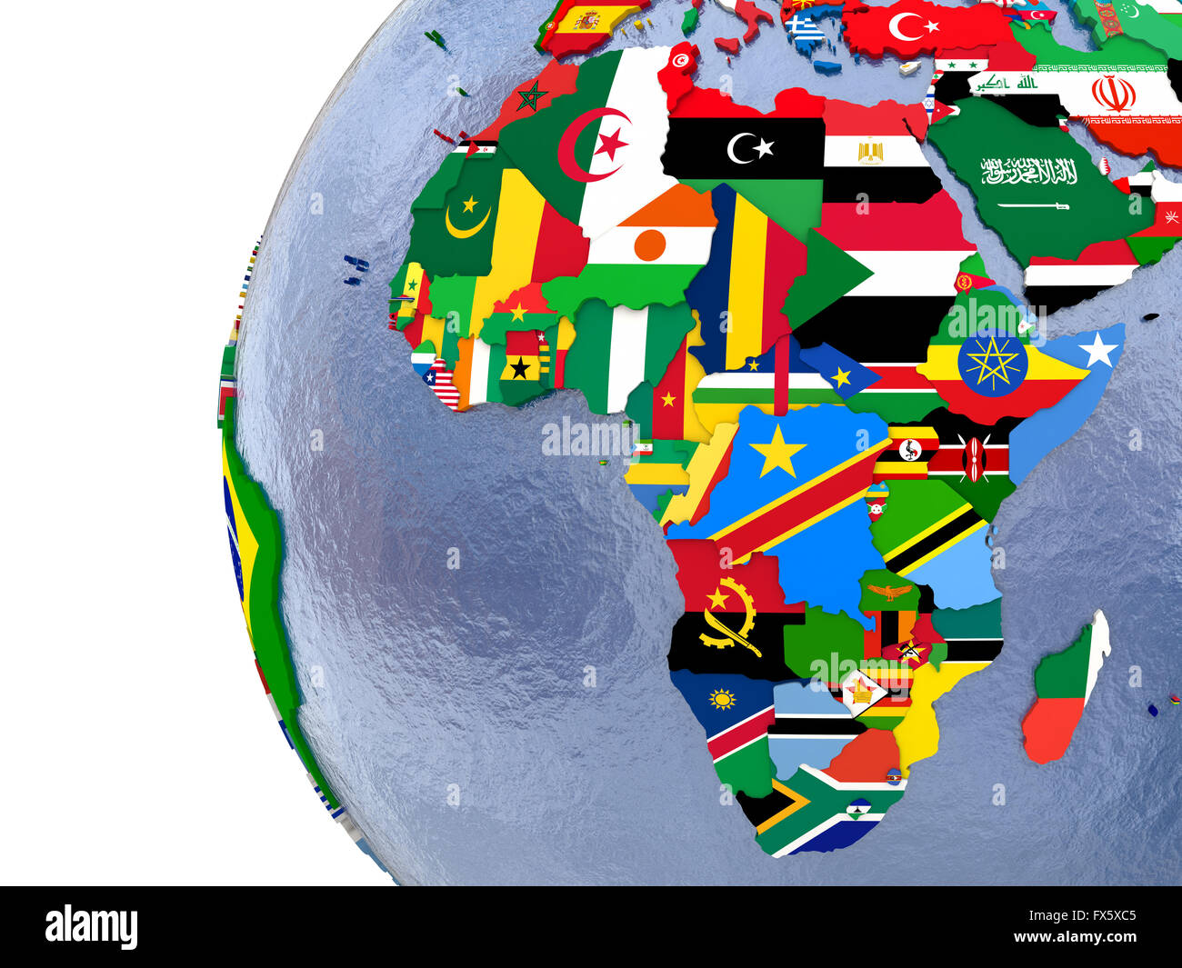 Carte politique de l'Afrique avec chaque pays représenté par son ...