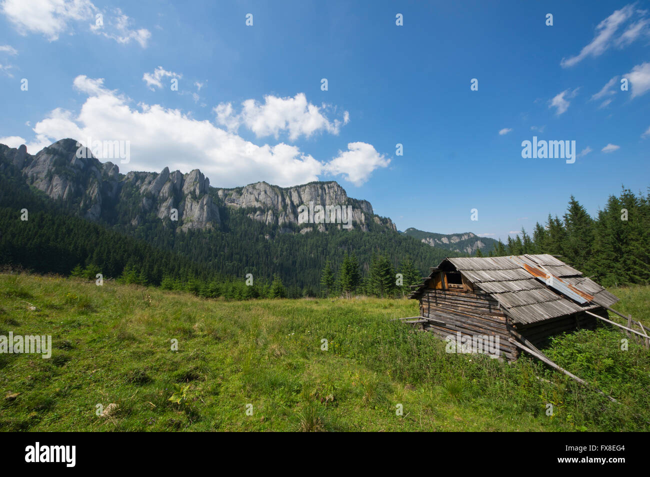 Ancienne bergerie chalet sur la montagne (Carpates roumaines Photo ...