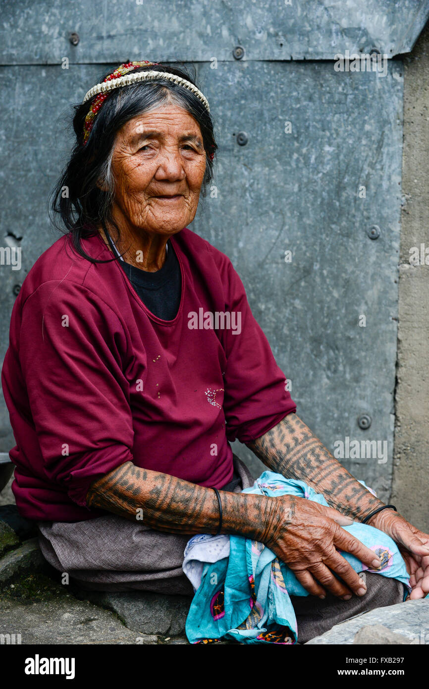 PHILIPPINES, hauts plateaux de la Cordillère, Bontoc, village Samoki ...