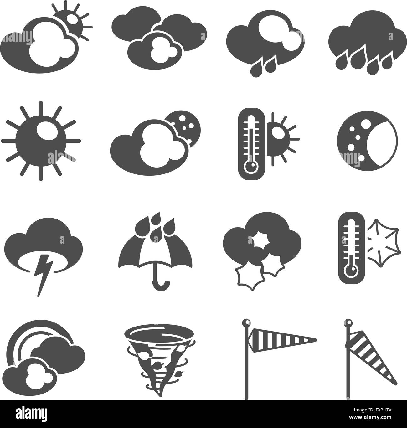 Symboles météo Banque d'images noir et blanc - Alamy