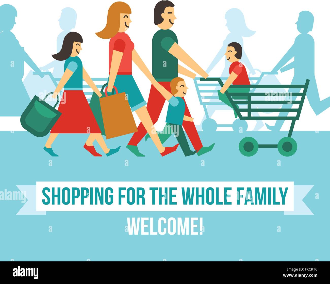 Visite du centre commercial Banque d'images vectorielles - Alamy