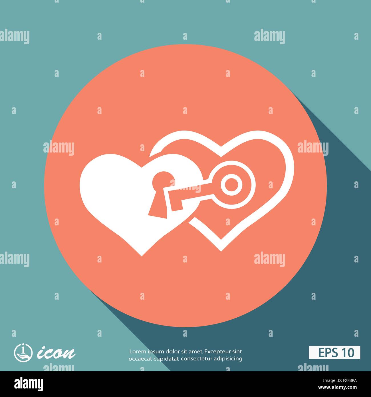 Le pictogramme du coeur avec clé Image Vectorielle Stock - Alamy
