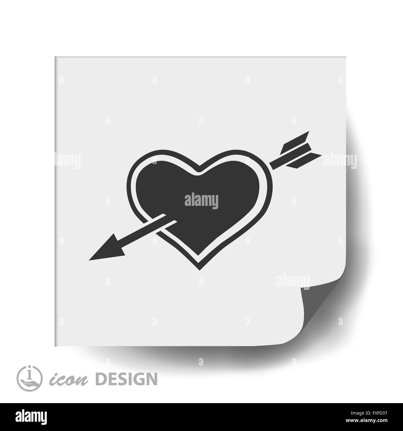 Le pictogramme du coeur et flèche Image Vectorielle Stock - Alamy