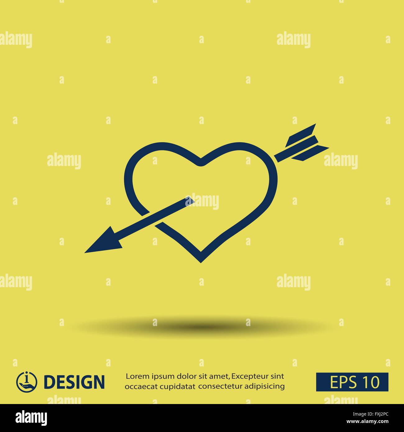 Le pictogramme du coeur et flèche Image Vectorielle Stock - Alamy