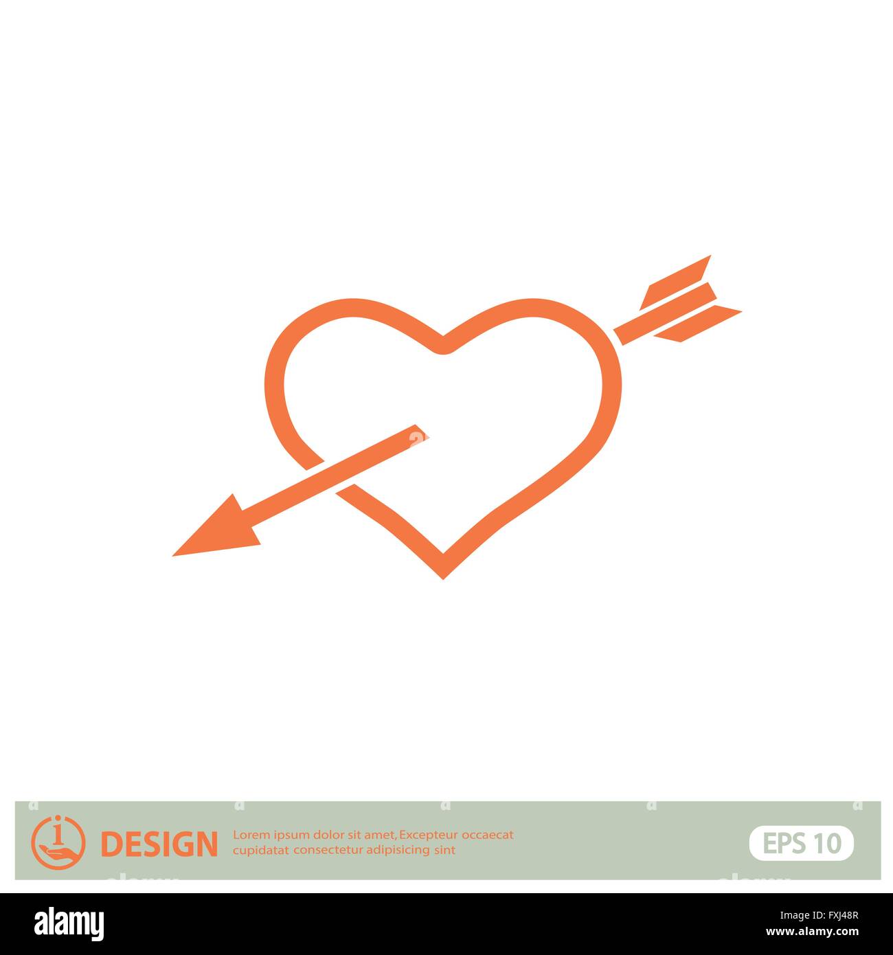 Le pictogramme du coeur et flèche Image Vectorielle Stock - Alamy