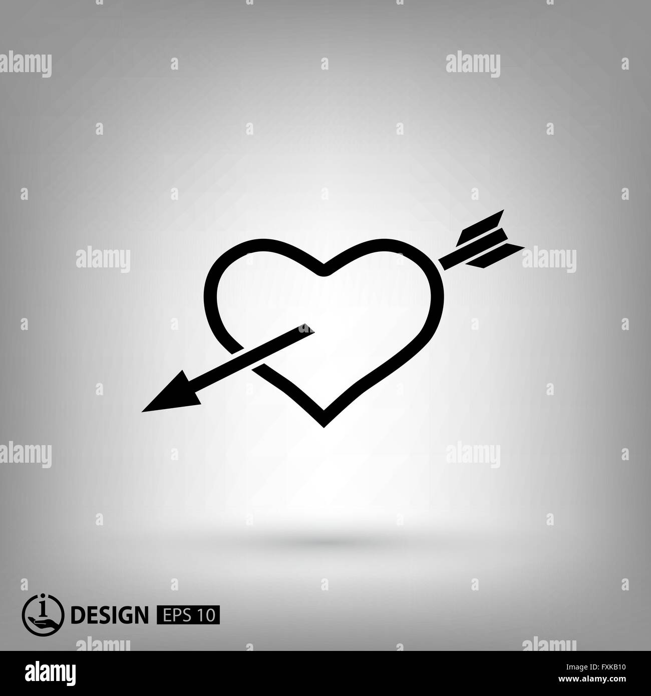 Le pictogramme du coeur et flèche Image Vectorielle Stock - Alamy