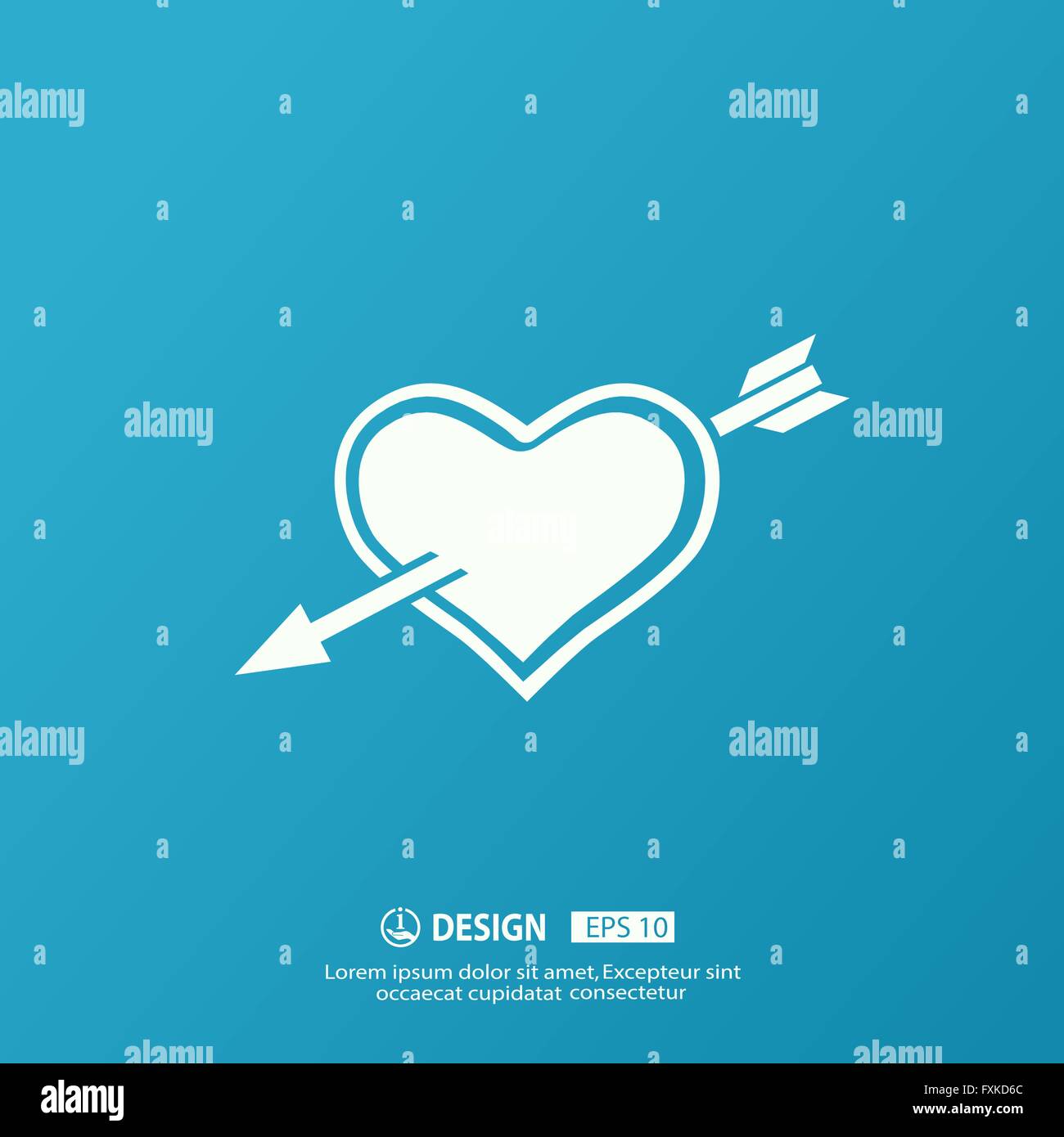 Le pictogramme du coeur et flèche Image Vectorielle Stock - Alamy