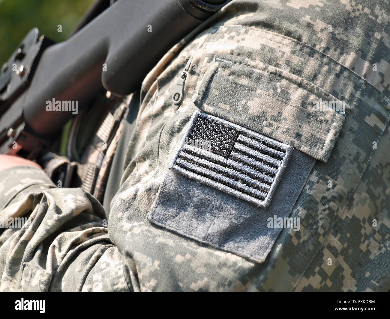 US Army - élément uniforme patch manchon avec drapeau et mitrailleuse ...